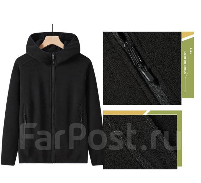 Флисовая кофта с капюшоном Jinpin KFH-5586. Болотный (XXL), новый, под ...