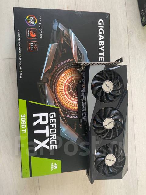 Видеокарта Gigabyte GeForce RTX 3060ti Gaming OC 8GB, б/у, в наличии ...