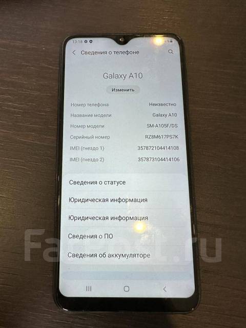 Samsung Galaxy A10, 32 гб, 6.20", моноблок, черный, 3G, 4G LTE, Dual ...