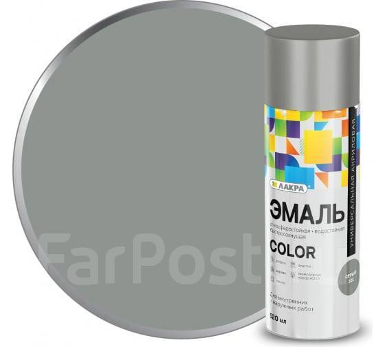 Эмаль аэрозольная лакра Color универсальная серый, в наличии. Цена: 190 ...