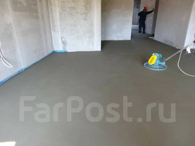 Механизированная стяжка пола. Полусухая стяжка пола в Артеме