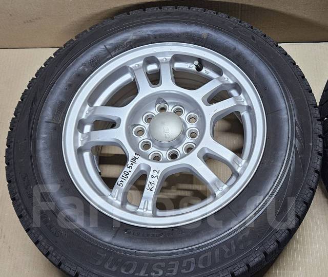 Диски enkei ejs R14 6.0 +40 5x100, 5x114.3 + Bridgestone 185/70R14, 14 ...
