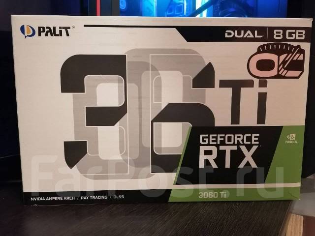Видеокарта Palit GeForce RTX 3060 Ti Dual OC V1 ! Гарантия DNS, б/у, в ...