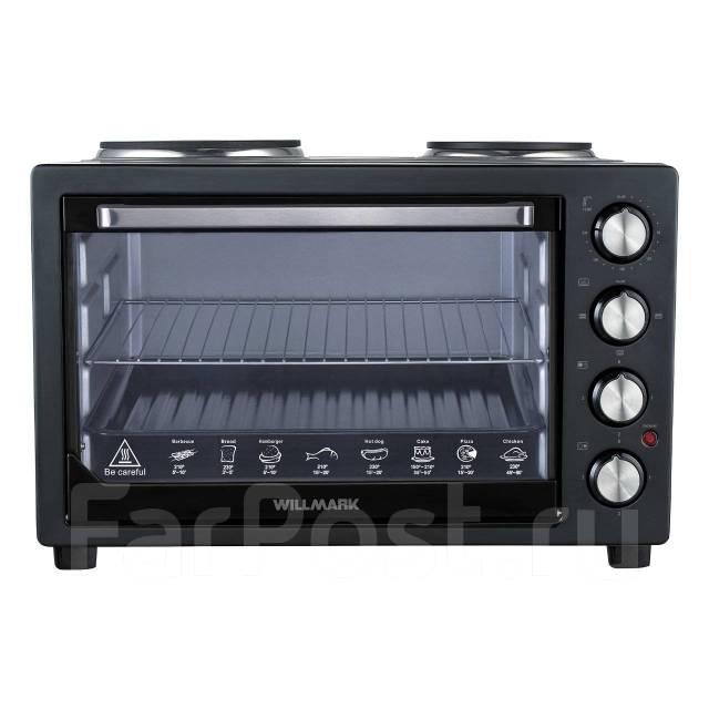 Мини-печь Willmark WHO-588B (45 литров, 2 конфорки, термостат,230С ...