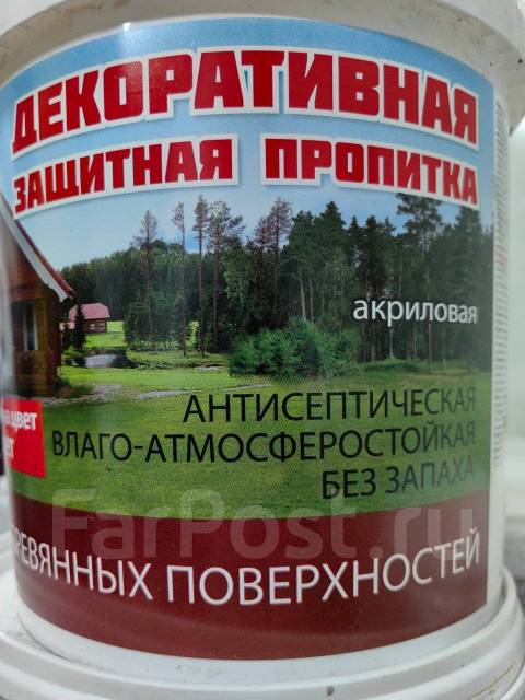 Пропитка для дерева защитная декоративная акриловая (Антисептик) 3кг, в ...