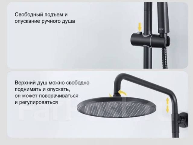 Душевая система Gappo G2406-6 чёрная, в наличии. Цена: 24 200₽ во Владивостоке