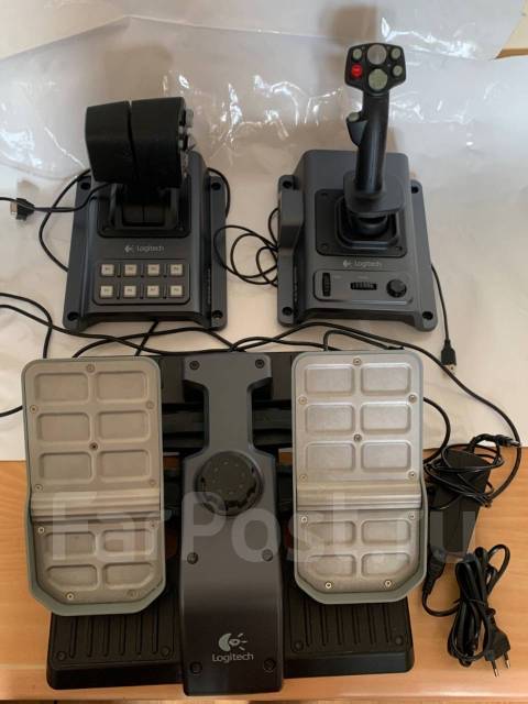 Система Logitech Flight System G940 Джойстик РУД и педали, б/у, в ...