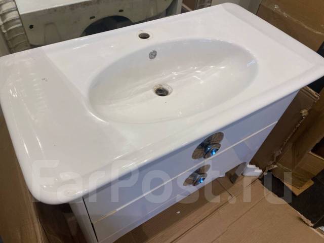 Тумба с раковиной, белый, 85,0 см, 85,0 см, 50,0 см, б/у, в наличии ...