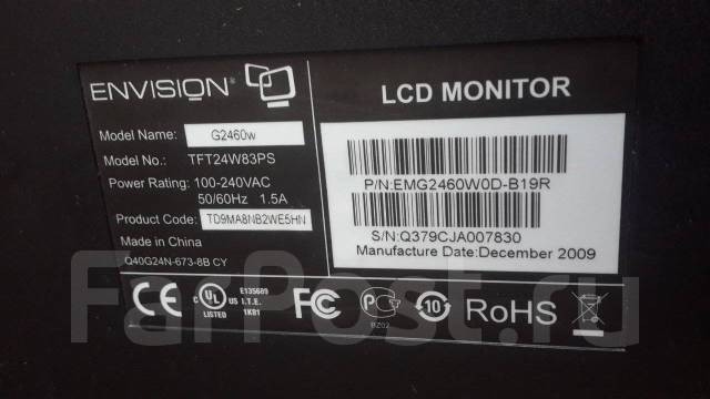 Монитор Envision 24', ЖК (LCD, LED, QLED), 24", б/у, в наличии. Цена: 4 ...