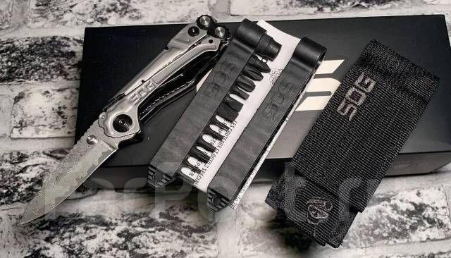 Мультитул SOG Reactor Damascus + чехол + биты, новый, в наличии. Цена ...