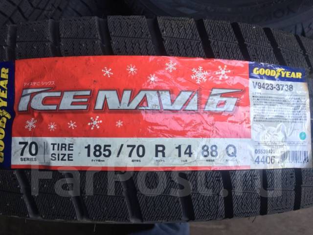 Автошина 185/70 R 14 новые/Goodyear/Ice Navi 6/, 14", 1 шт, 185 мм, 70 %, радиальный, зимние ...