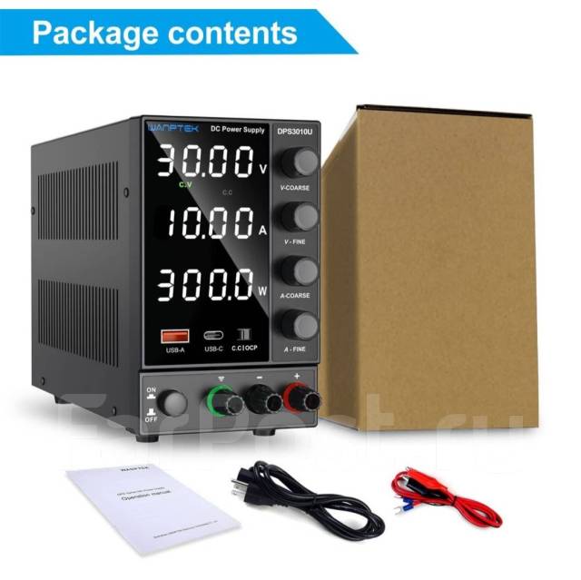 Лабораторный блок питания Wanptek DPS3010U, 30V, 10А, 300W, новый, в ...
