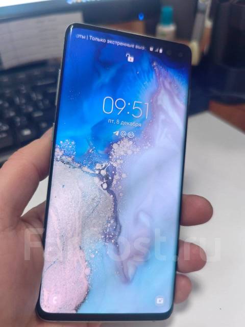 Samsung galaxy S10 plus (Оригинал), 512 гб, 6.40", моноблок, черный, 4G LTE, б/у, в наличии ...
