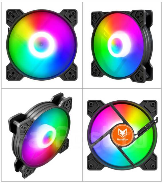 Вентилятор для корпуса компьютера 120мм 4-пин (Molex) RGB, новый, в ...