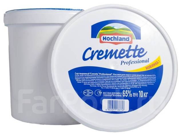 Сыр творожный Cremette Professional 10 кг Hochland, в наличии. Цена: 5 ...