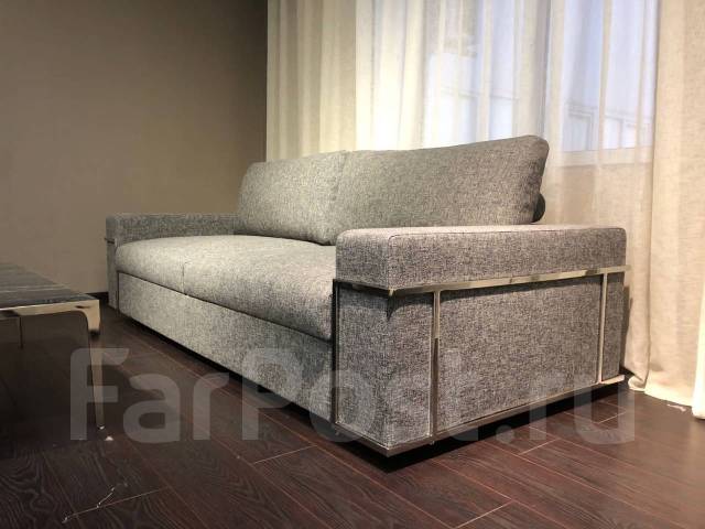 Диван-Кровать Домино Estetica, пума, ткань, поролон, серый, 246,0 см ...