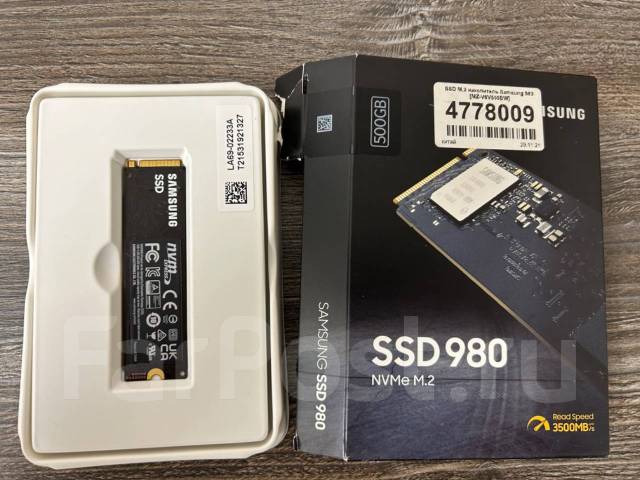 SSD Samsung 980 M.2 NVMe 500Гб ДНС, 500 Гб, PCI-E 3.x x.4, б/у, в ...