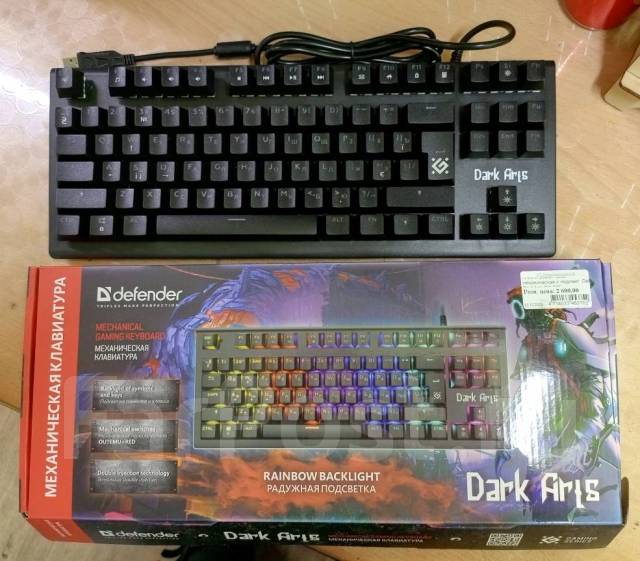 Клавиатура механическая проводная Defender Dark Arts GK-375, новый, в ...