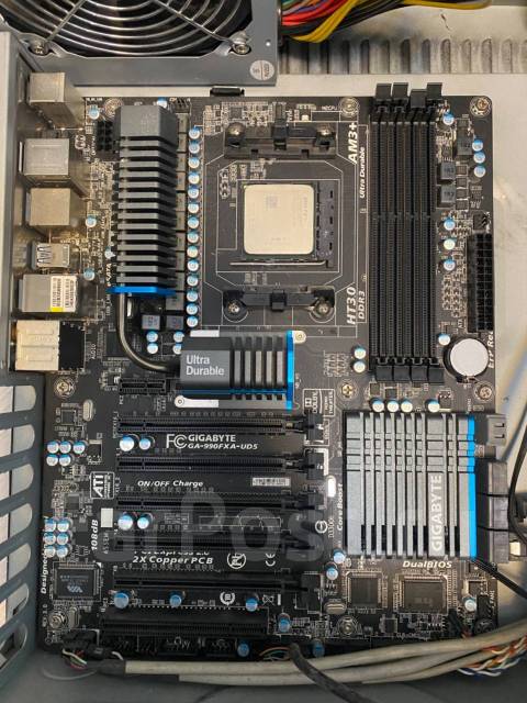 Игровая материнская плата AMD AM3+ с процессором, Gigabyte, б/у, в ...