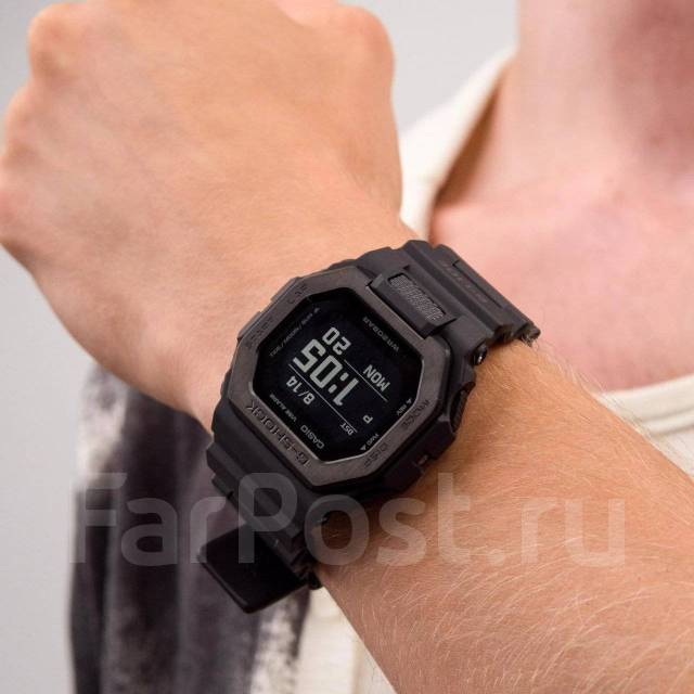 Часы Casio G-Shock GBX-100-1 спортивные, bluetooth, водозащита 20 бар ...