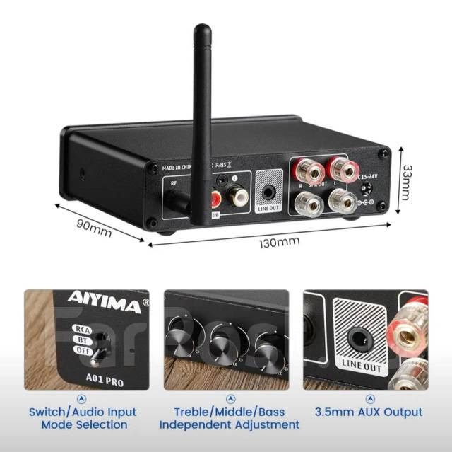 Цифровой аудио усилитель мощности Aiyima 2.1, с Bluetooth 5.1, новый, в наличии. Цена: 7 420₽ во ...