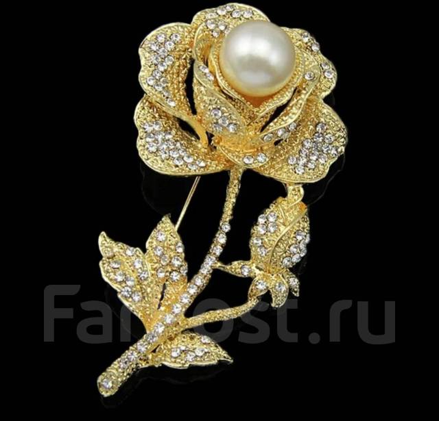 Шикарная брошь "Золотая роза", на подарок, для женщин, новый, в наличии ...
