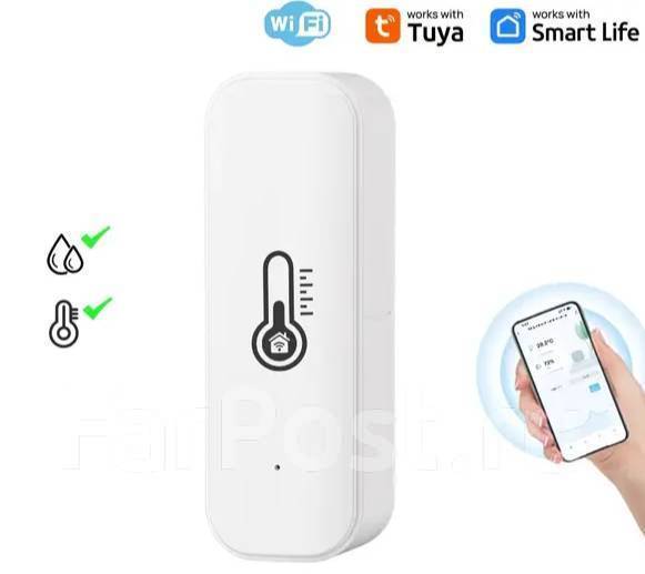 Умный смарт датчик влажности и температуры Tuya/Wi-Fi, новый, в наличии ...