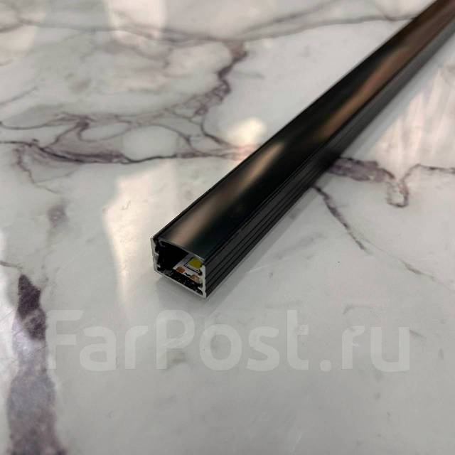 Профиль светодиодный чёрный с чёрным рассеивателем. L=3 метра 15х9мм ...