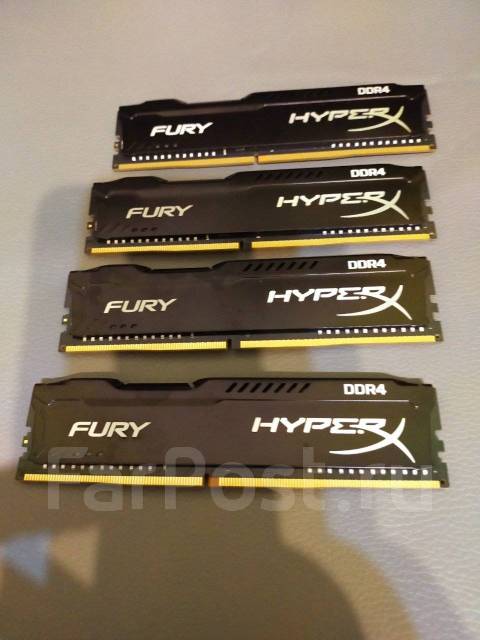 Комплект оперативной памяти Ddr 4 Kingston Hyperx Fury Black 16 Gb 16