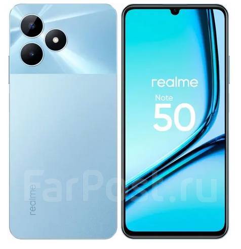 Смартфон Realme Note 50, 128 гб, 6.70", синий, 3G, 4G LTE, Dual-SIM ...