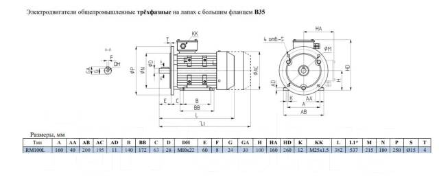 Электродвигатель трехфазный асинхронный 3 кВт 2800 об/мин, новый, под ...