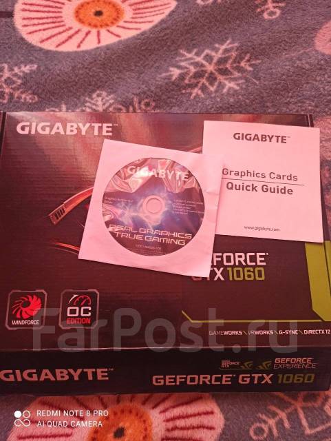 Видеокарта Gigabyte GeForce GTX 1060 (6GB, GDDR5,192bit, HDMI), б/у, в ...