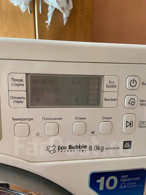 Стиральная машина. Sumsung eco bubble 8 кг, Samsung, 8,0 кг, б/у, в ...