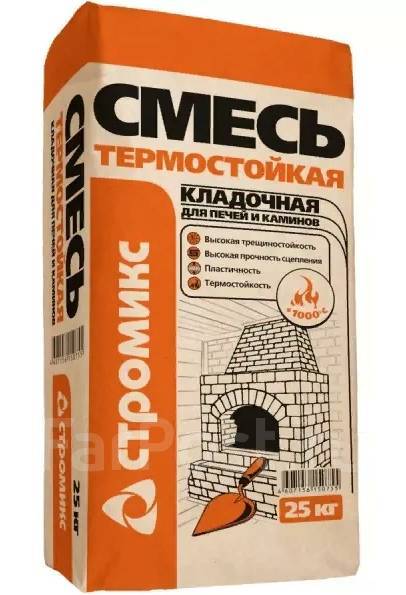 Смесь термостойкая кладочная (для печей и каминов) 25 кг Стромикс, в ...