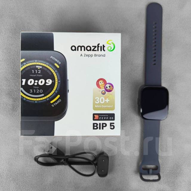 Смарт-часы Amazfit Bip 5 (A2215) Ростест! Чёрный, GPS, IP68, Android ...