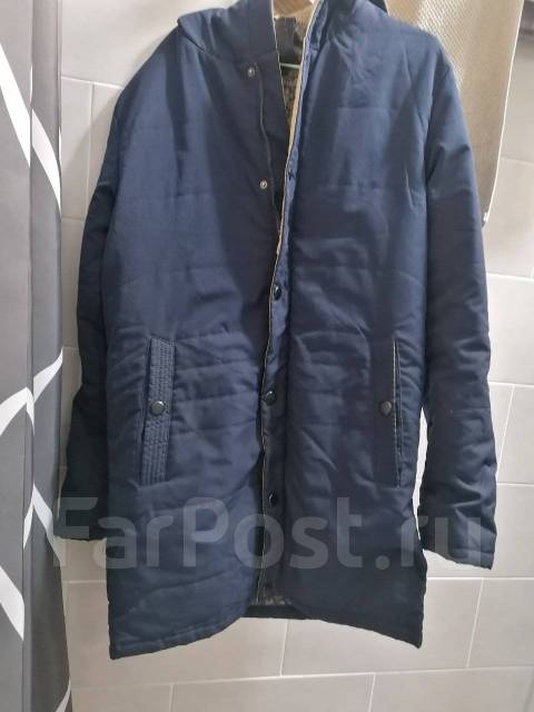 Куртка мужская 52-54, с капюшоном, удлиненная, 52, 54, демисезон, б/у ...