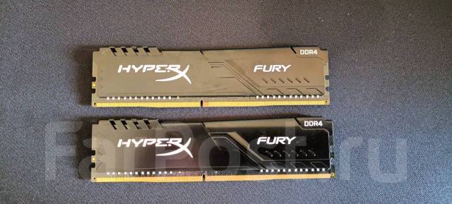 Kingston HyperX FURY Black DDR4 16 ГБ, 16 гб, б/у, в наличии. Цена: 3 ...