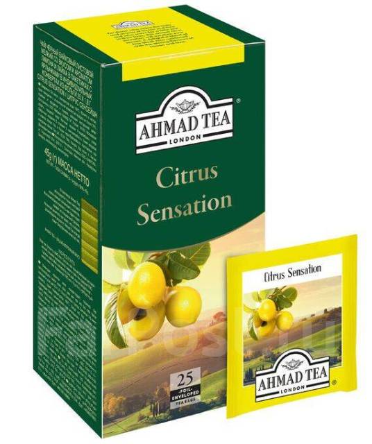Чай цитрусовый черный Ахмад Ahmad tea Citrus sensation, 25 пак, под ...