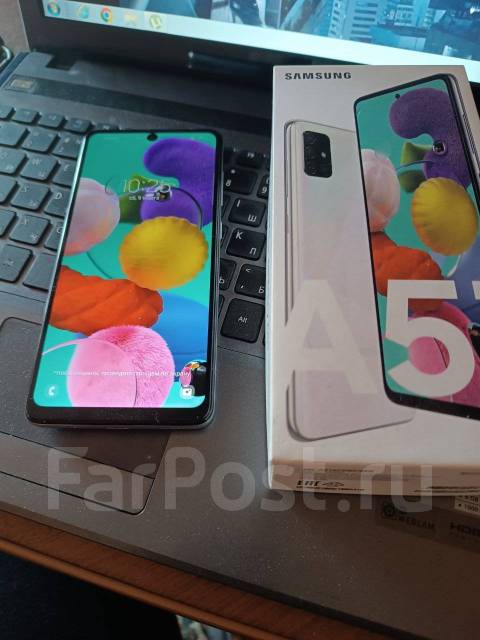 Смартфон Samsung A51 6/128 GB белый, 6.50", моноблок, б/у, в наличии ...