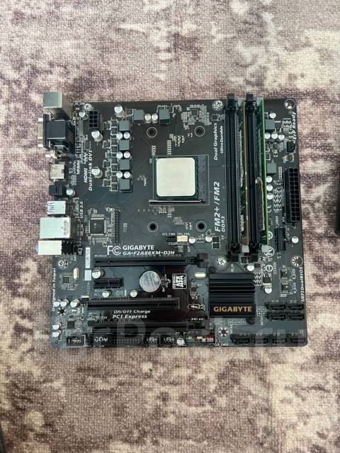 Материнская плата и процессор, Socket FM2, Gigabyte, б/у, в наличии ...