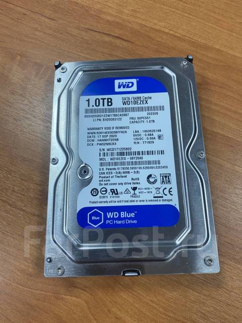 Жесткие диски WD Blue 1.0TB (WD10EZEX), 1 000 Гб, SATA, новый, в ...