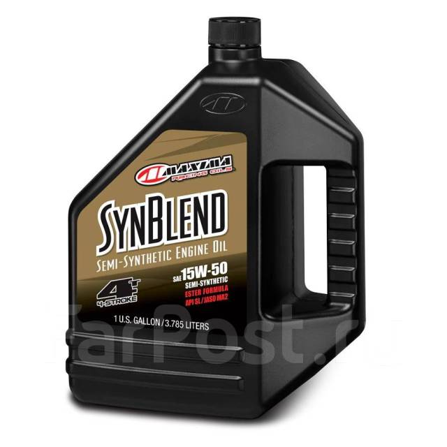 Масло моторное полусинтетика Maxima SynBlend 4T 15W50 1 галон(3,785 л ...