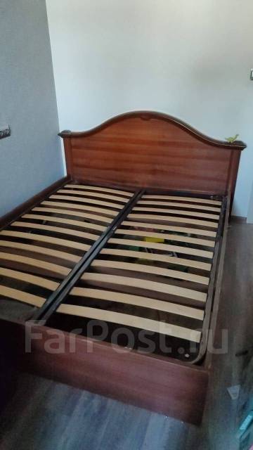 Кровать двухспальную, двуспальная, дсп, светлое дерево, 160,0 см, 40,0 ...
