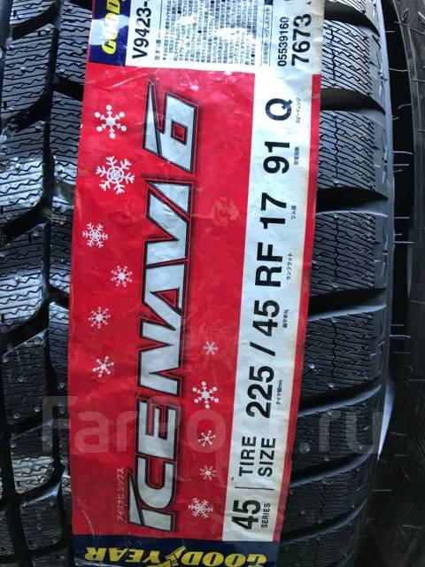 Goodyear Ice Navi 6, 225/45R17 91Q Japan, 17", 1 шт, 225 мм, 45 %, радиальный, зимние. Цена: 45 ...