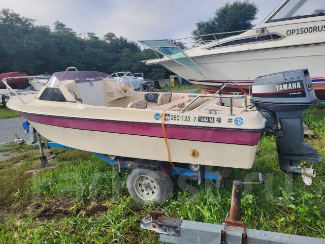 Катер Yamaha Fish 15, подвесной, бензин, 1981 год, 4,50 м. 40,00 л.с. б ...