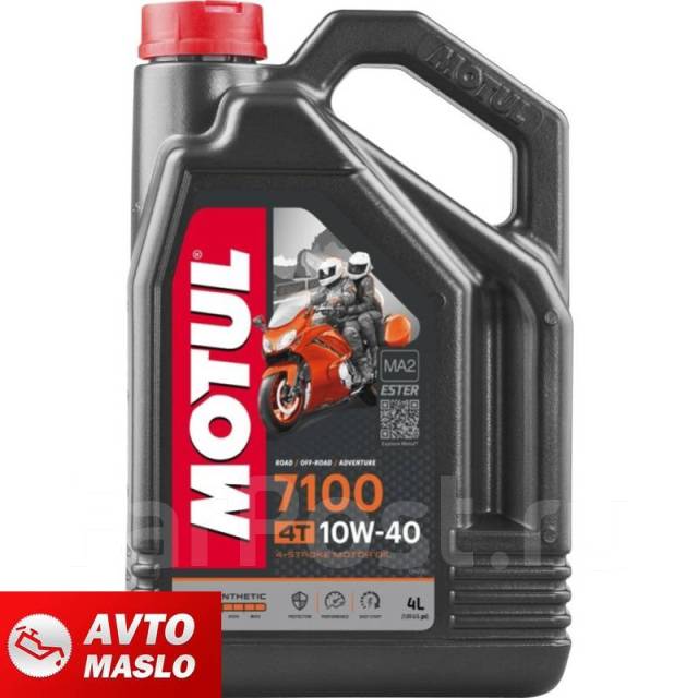 Масло четырехтактное Motul 7100 4T 10W40 SN синтетика 4л, синтетическое ...