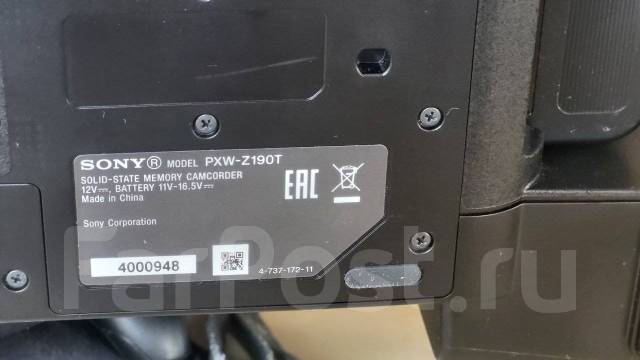 Видеокамера SONY PXW-Z190, 20 и более, с объективом, б/у, в наличии ...