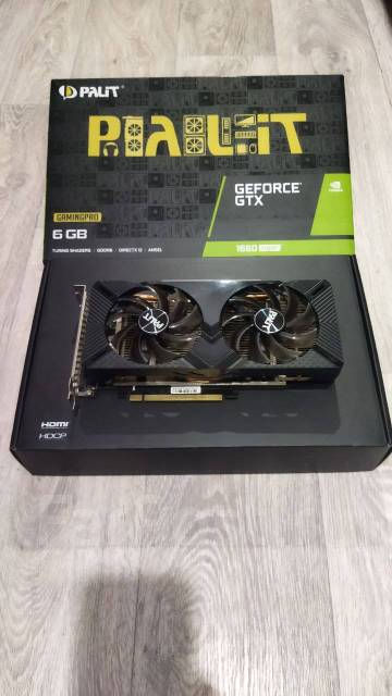 Видеокарта Palit GeForce GTX 1660 Super GamingPro 6 ГБ 192, б/у, в ...