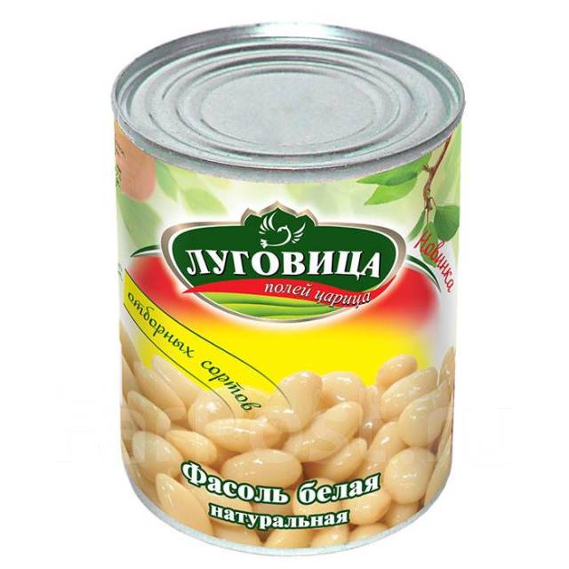 Фасоль белая в собственном соку Луговица, 360 мл, ж/б, 1/12, шт, в ...