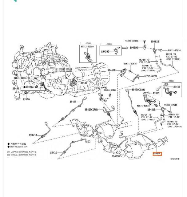 Датчик кислородный Toyota Land Cruiser 200 8946760120 Toyota 1Vdftv ...
